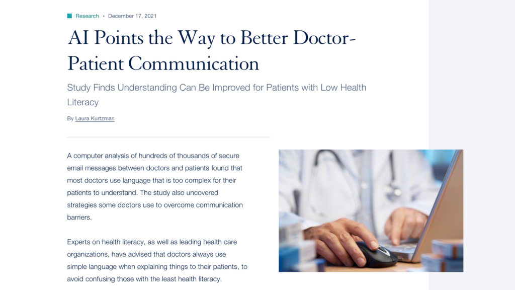 Vattikuti Foundation | Doctors Need To Use ‘Plain Language’